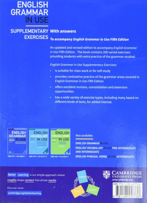 Книга «English Grammar in Use. Supplementary Exercises with answers ...