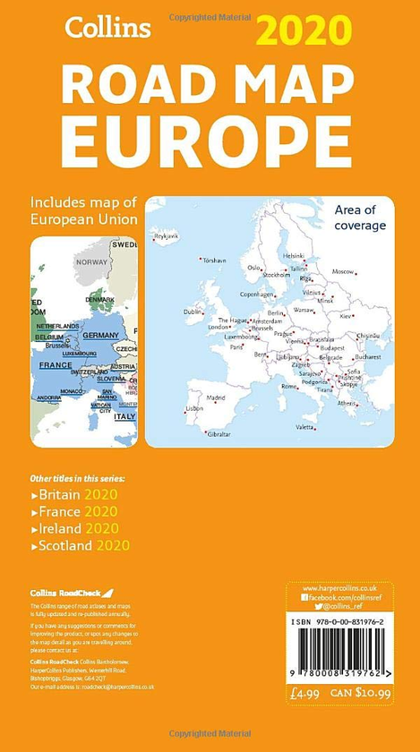 Книга «2020 Collins Map of Europe» – , купить по цене 152 на YAKABOO ...