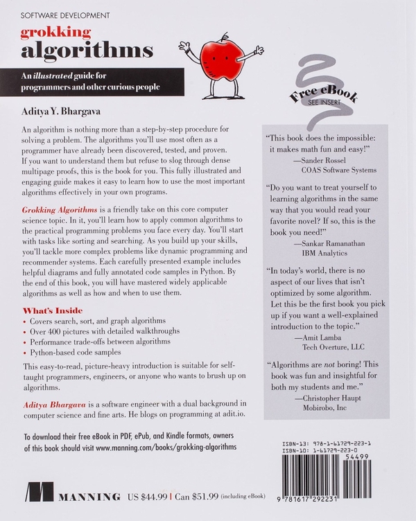 Книга «Grokking Algorithms» – Адіт’я Бхарґава, купити за ціною 3932 на YAKABOO: 9781617292231