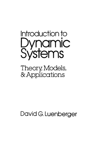 Книга «Introduction to Dynamic Systems: Theory, Models, and ...
