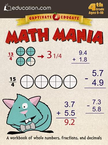 Книга «Math Mania: A Workbook of Whole Numbers, Fractions, and Decimals ...